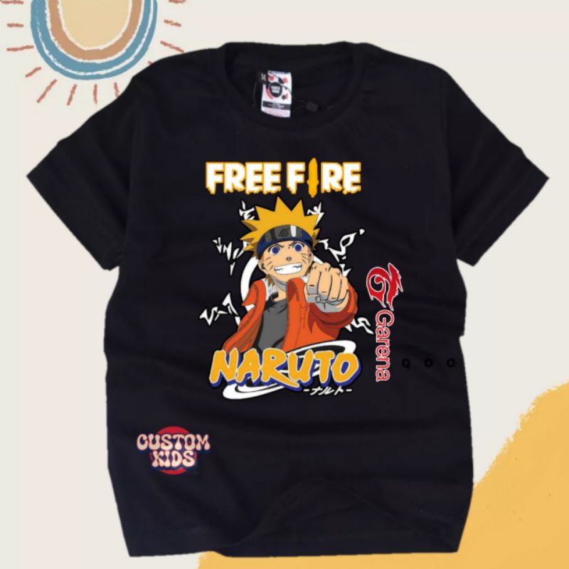Jual BAJU ANAK KAOS ANAK DISTRO FF FREE FIRE X NARUTO FREE CETAK NAMA ...