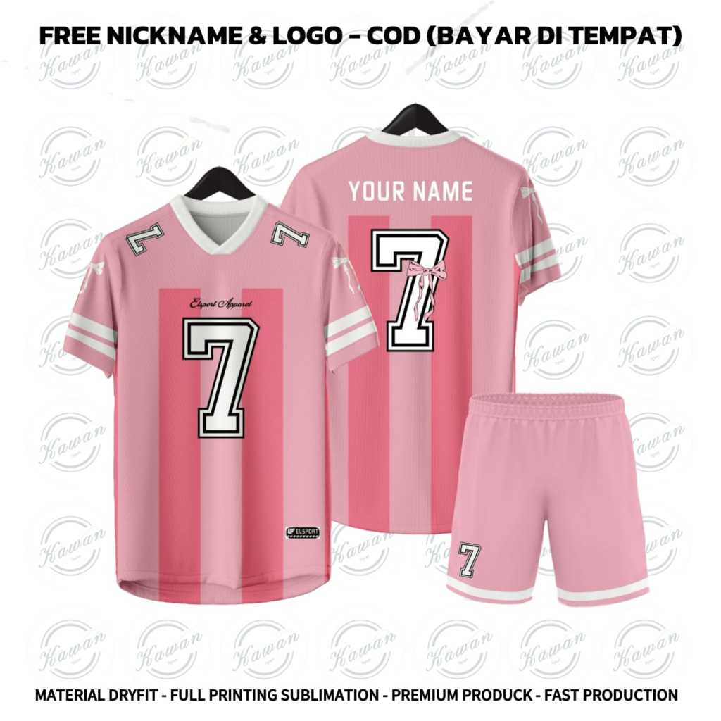 Jual JERSEY COQUEETE REEBON PINK - FREE NICKNAME LOGO DAN NO PUNGGUNG ...