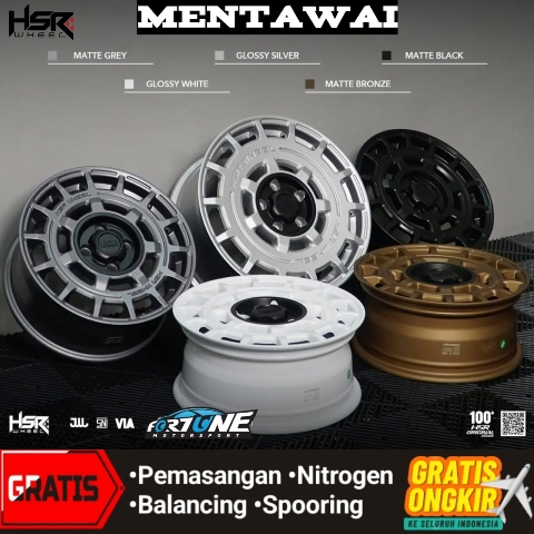 Jual HSR Mentawai R16 PCD 4X100, 4X114 Lebar 7 Velg Mobil Ring 16 Model Rally | Shopee Indonesia