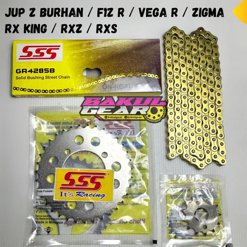 Jual Gear set SSS RX KING FIZR Jupiter Z Burhan Vega R Vega RX S Fiz R F1ZR Rantai 428 dan 415 ...