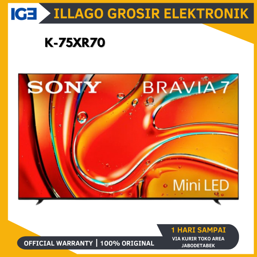 Jual SONY BRAVIA 7 XR K-75XR70 / XR70 4K UHD Mini LED Google TV 75 Inch ...