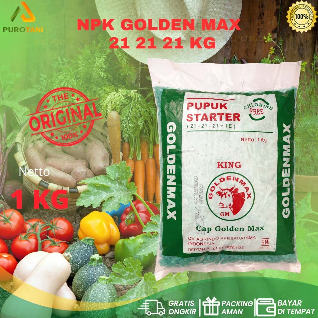 Jual Pupuk Starter NPK 21 21 21 + TE GOLDEN MAX - 1 KG Pabrik | Shopee ...
