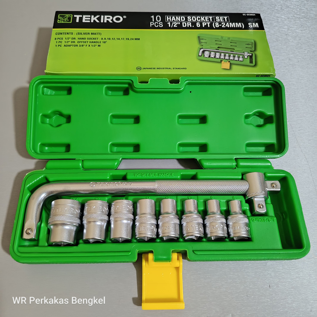 Jual Kunci Shock Sock Sok Set 10Pcs 8-24Mm Hand Socket Set 10 Pcs 1/2 " DR. 6 Pt Kunci Sok ...