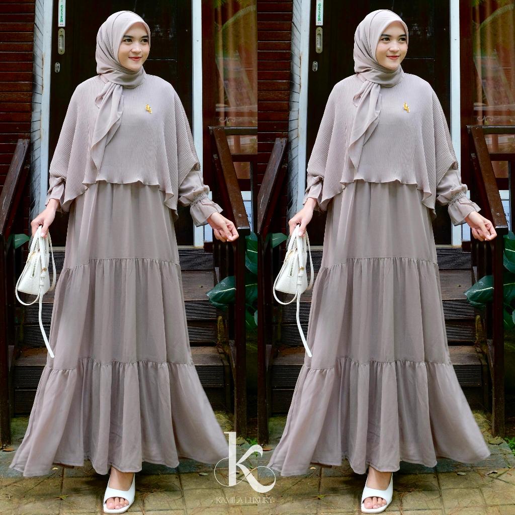 Jual Inara - Dress Gaun Outer Cerruty Baby Doll Premium Set Hijab ...