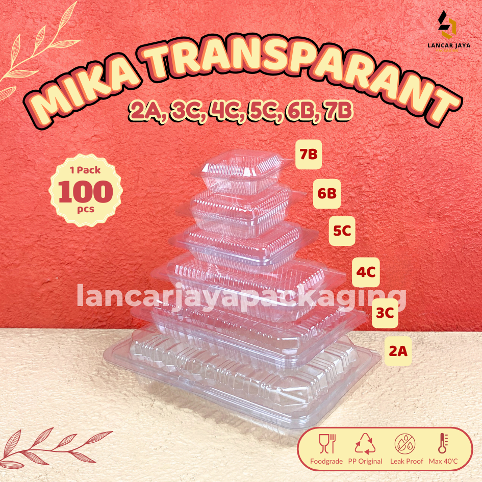 Jual [100 PCS] Mika Bening Tempat Snack Kue Jajan Ori 5C 6B 7B Tebal ...