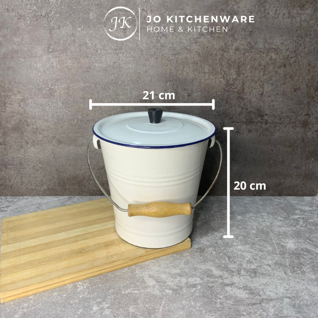 Jual Timba + Tutup Enamel Super Tebal serbaguna 20CM 22CM 28CM | Shopee ...