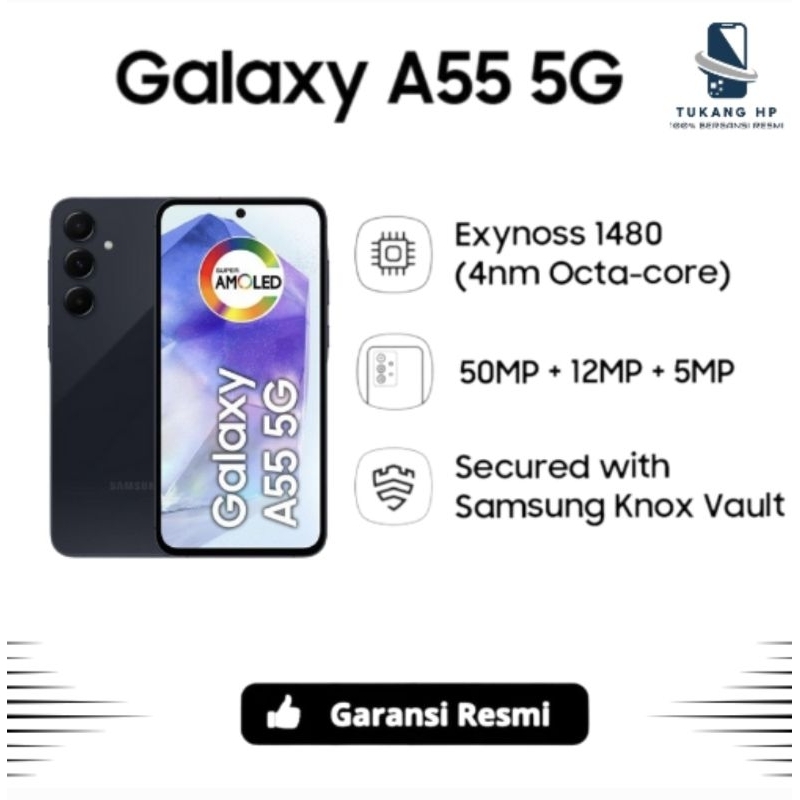 Jual Samsung A55 5G 8/128GB 8/256GB 12/256GB Gratis Adapter 25W Garansi ...