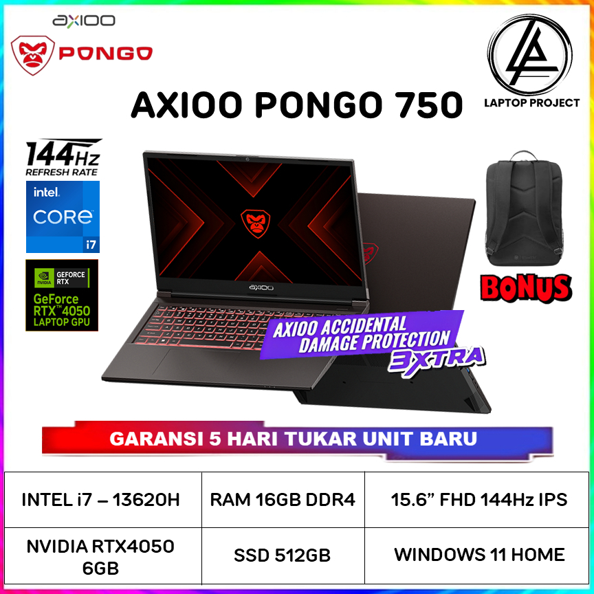 Jual AXIOO PONGO 750 RTX4050 i7 13620H 32GB SSD 512GB 15.6 Fhd IPS ...