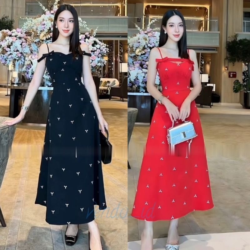 Jual tank sabrina midi long dress simple basic premium europe long ...