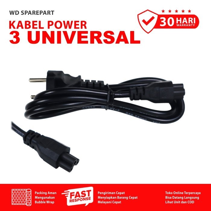 Jual [BERKUALITAS] New Kabel Power Colokan 3 Indonesia | 3 Lubang ...