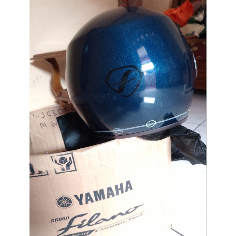 Jual Helm Yamaha Grand Filano Deep Navy Blue | Shopee Indonesia