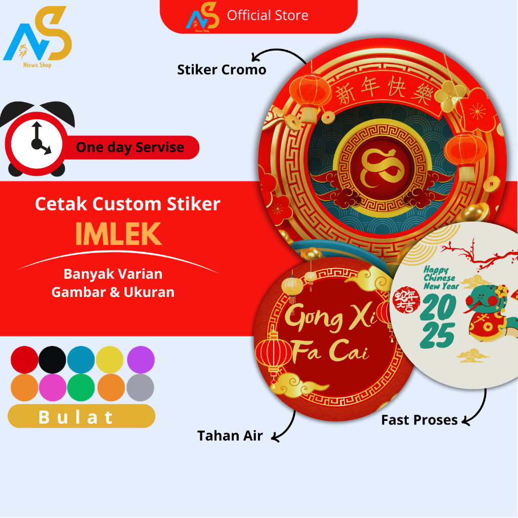 Jual Stiker Imlek 2025 - Stiker imlek Custom - Stiker Thank you ...