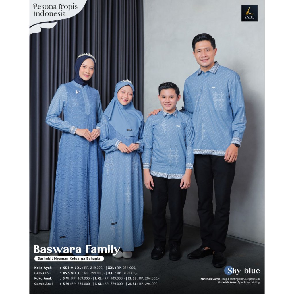 Jual SARIMBIT LUBI 2025 PREMIUM TERBARU BASWARA FAMILY WARNA SKY BLUE ...