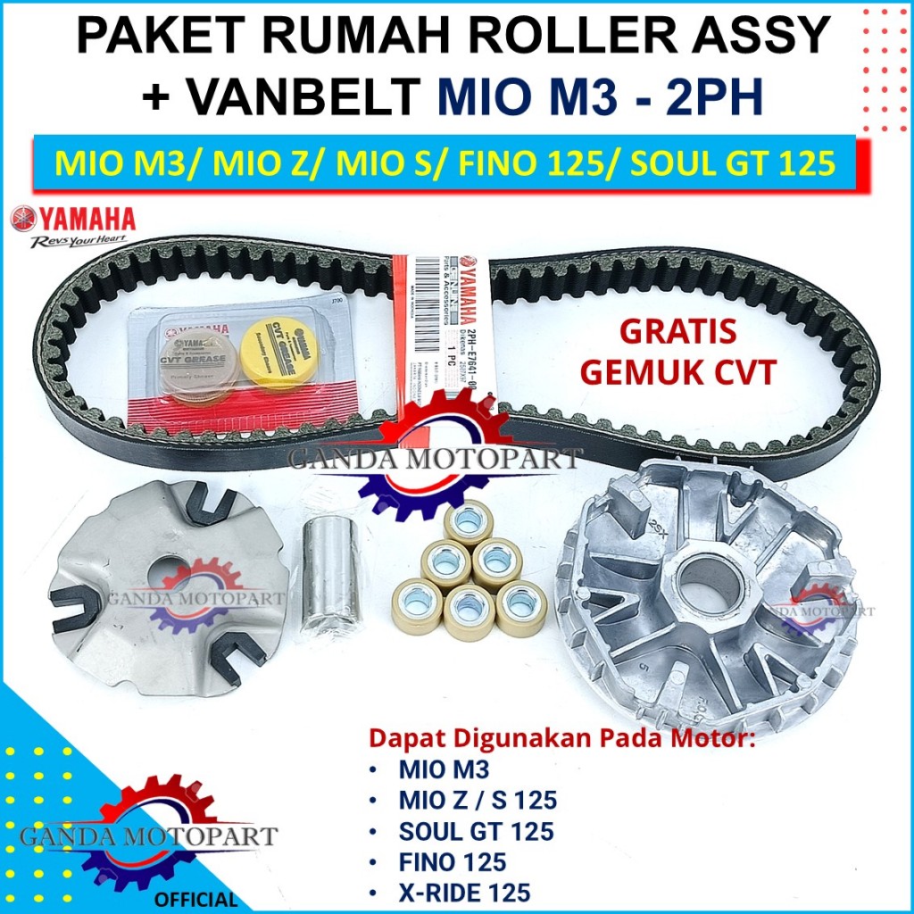 Jual Paket Rumah Roller Assy Vanbelt Mio M3 125 Mio Z S FINO SOUL GT XRIDE 125 CC KODE 2PH ...