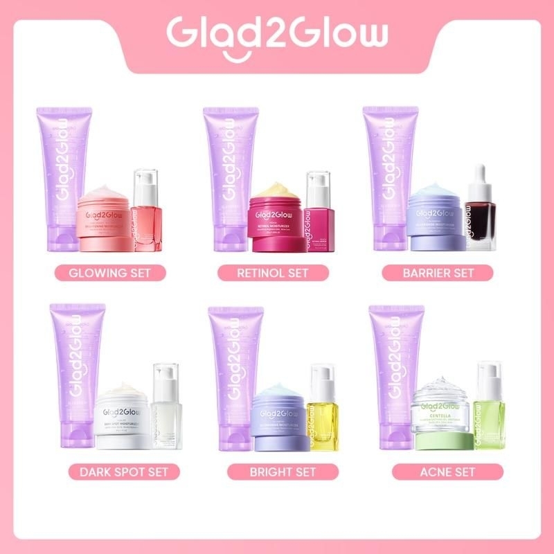 Jual G2G Glad2glow Paket Bundle 3in1 Cleanser Blueberry Mencerahkan ...