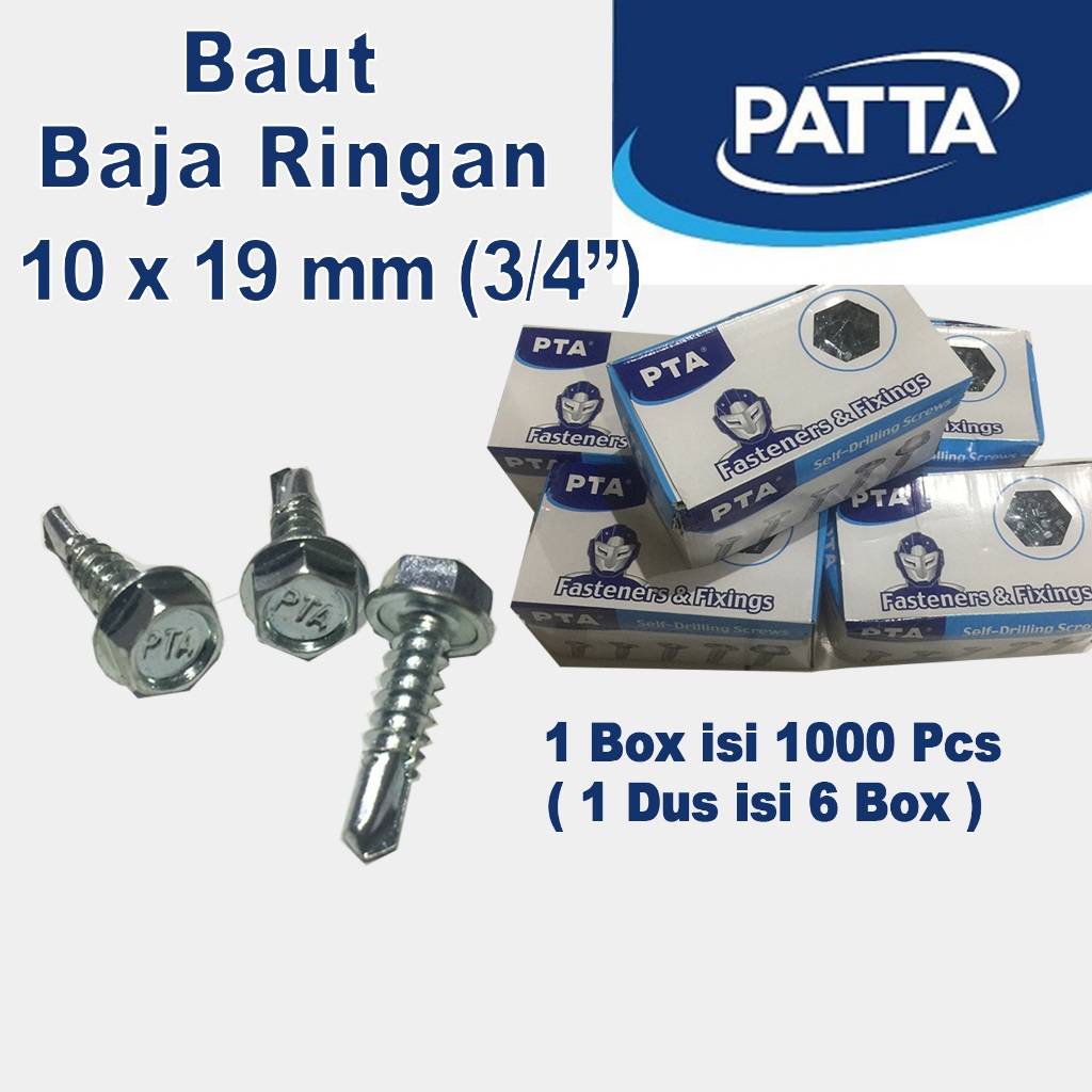 Jual BAUT TASO BAJA RINGAN MERK PATTA 10X19MM (3/4 INCH) | Shopee Indonesia