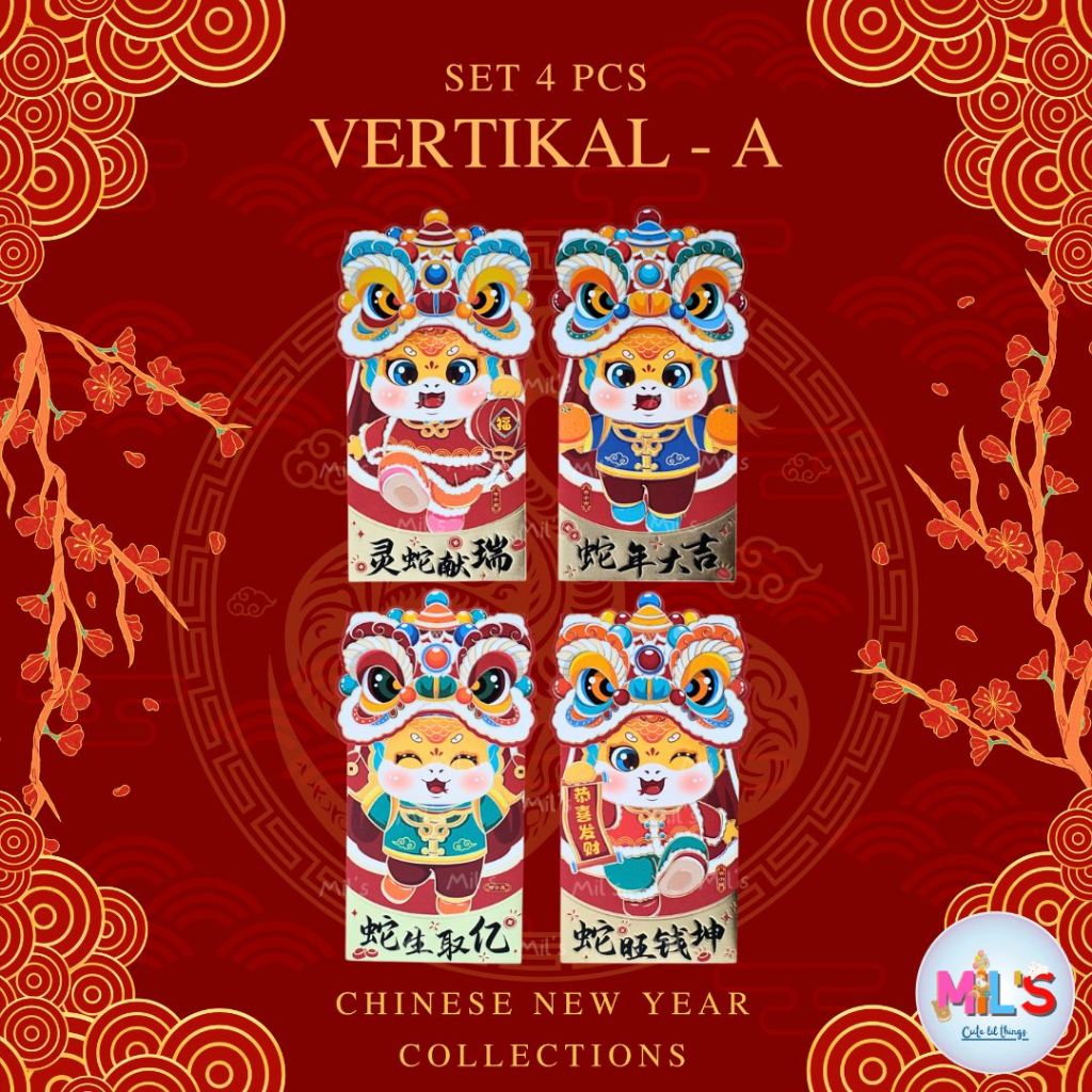 Jual [ CUTE MIL'S ] ANGPAO IMLEK BARONGSAI ULAR PREMIUM VERTIKAL ...