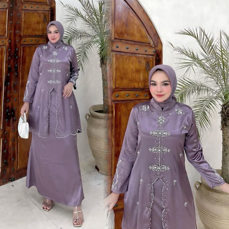Jual set rok Melayu cinday one set melayu tunik payet senada pelangi ...