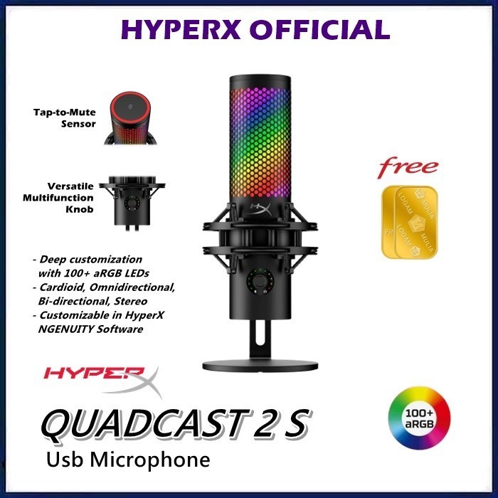Jual HyperX QuadCast 2 S RGB USB Condenser Microphone QuadCast 2S ...