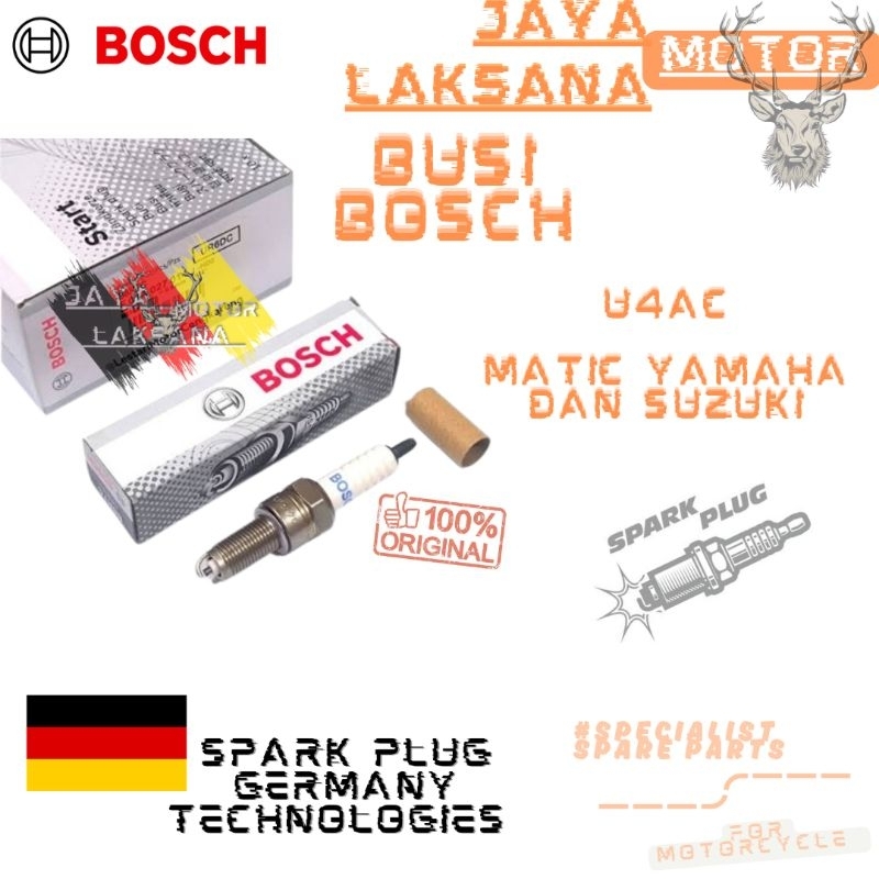 Jual BUSI BOSCH SPARK PLUG U4AC APLIKASI MOTOR MATIC YAMAHA DAN SUZUKI ...