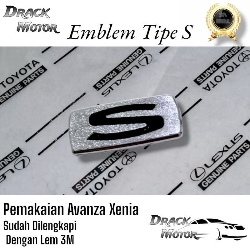 Jual Emblem Tulisan Tipe S Chrome Original Bagasi Belakang Toyota ...
