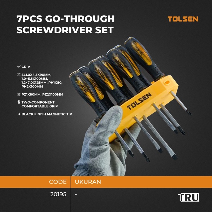Jual 7-Pcs Go-Through Screwdriver Set CrV - Obeng Ketok Tembus Gedor ...
