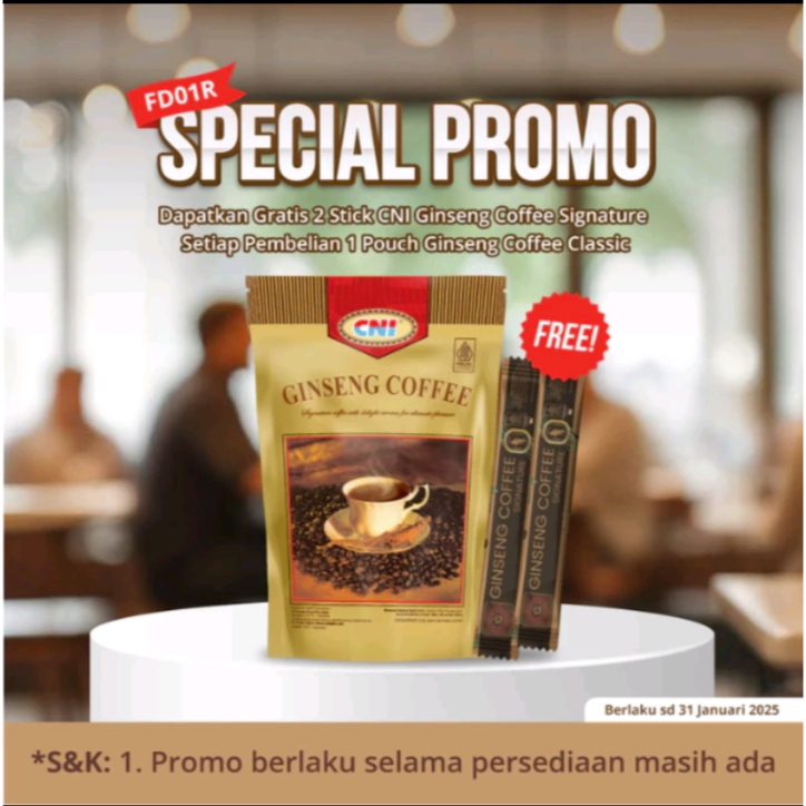 Jual CNI Ginseng Coffee isi 20 Sachet ( Free 2 Stick CNI Ginseng Coffee ...