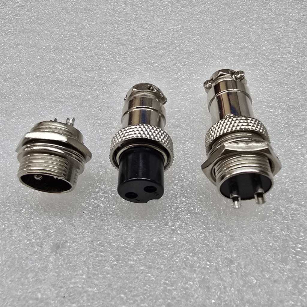 Jual Konektor Mic 2 Pin Bulat CB 2Pin Soket Pin 2 Besi GX16 For Radio ...