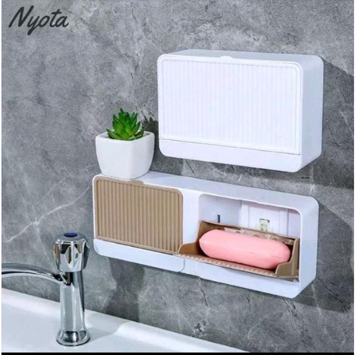Jual Tempat Sabun Batang Kamar Mandi Rak Wadah Sabun Sekat Tempel ...