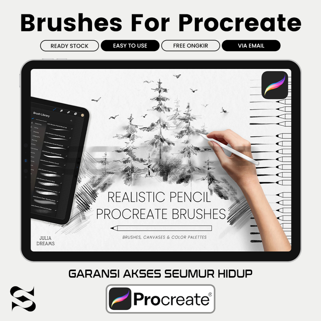 Jual Procreate Brushes - Realistic Pencil Brushes For Procreate | Shopee Indonesia