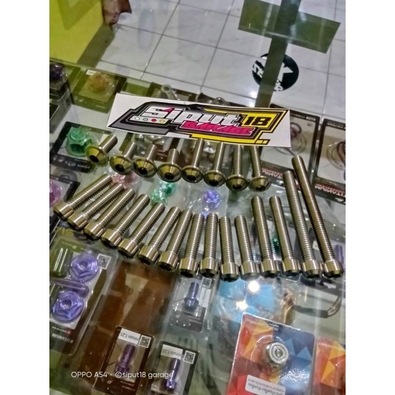 Jual baut stainles model titanium set cvt mio sporty | Shopee Indonesia