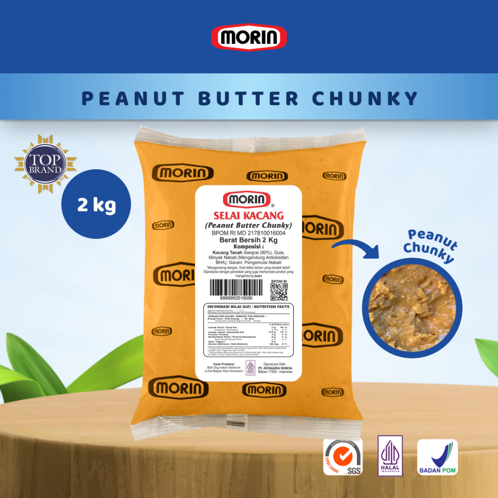 Jual MORIN PEANUT BUTTER CHUNKY 2KG | Shopee Indonesia