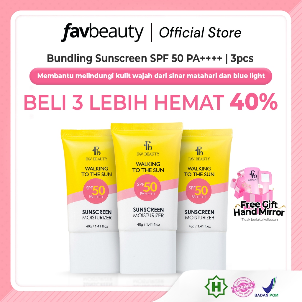 Jual [Get Free Gift] [BUNDLE 3 PCS] FAV BEAUTY Sunscreen Hybrid SPF 50 ...