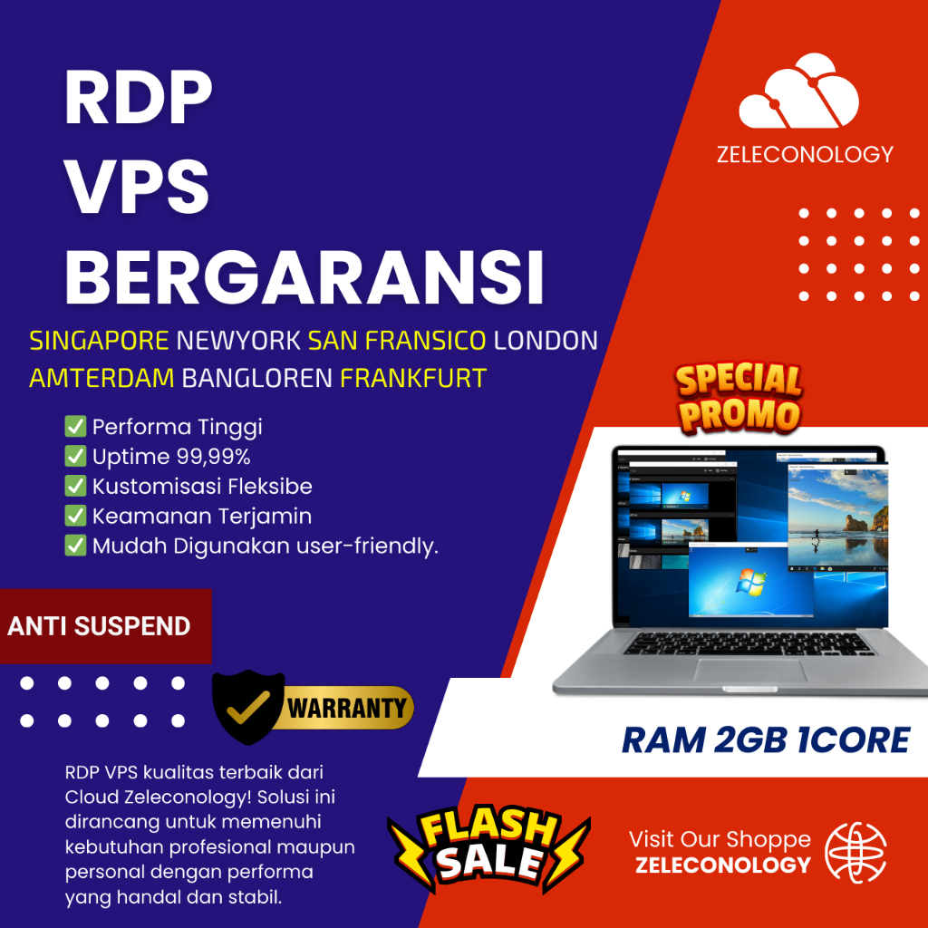 Jual [ BISA DI PERPANJANG ] RDP/VPS Windows Linux 2GB 1Core Bergaransi 30 Hari Full ...