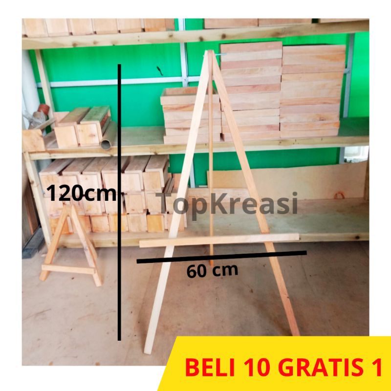 Jual Stand Poto Kayu Tinggi 120cm Tripod Standing Frame Wooden Easel ...