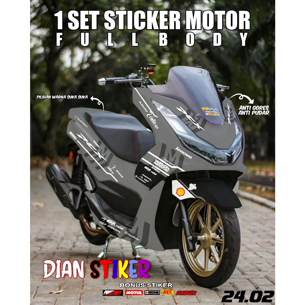 Jual COD DECAL STICKER PCX 160 FULL BODY PCX TERBARU WARNA PUTIH MERAH ...
