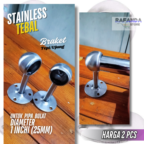 Jual TEBAL 2PCS braket gayung penyangga pipa bulat 1 inchi bracket pipa bulat gantungan baju ...