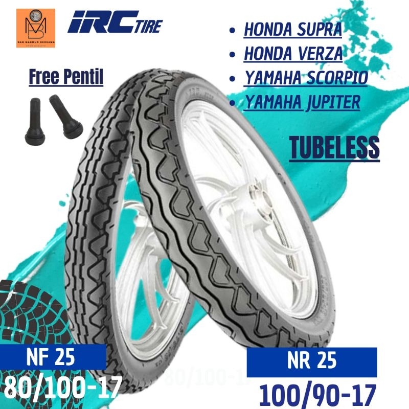 Jual Paket Ban Motor Honda Verza/IRC NF25 80/100 Ring17 NR25 100/90 ...