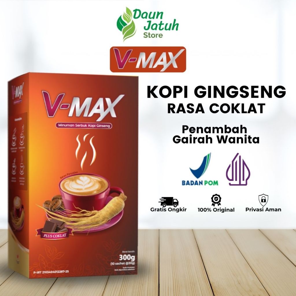 Jual KOPI V-MAX - KOPI RASA COKLAT UNTUK WANITA - 1 BOX ISI 10 SACHET ...