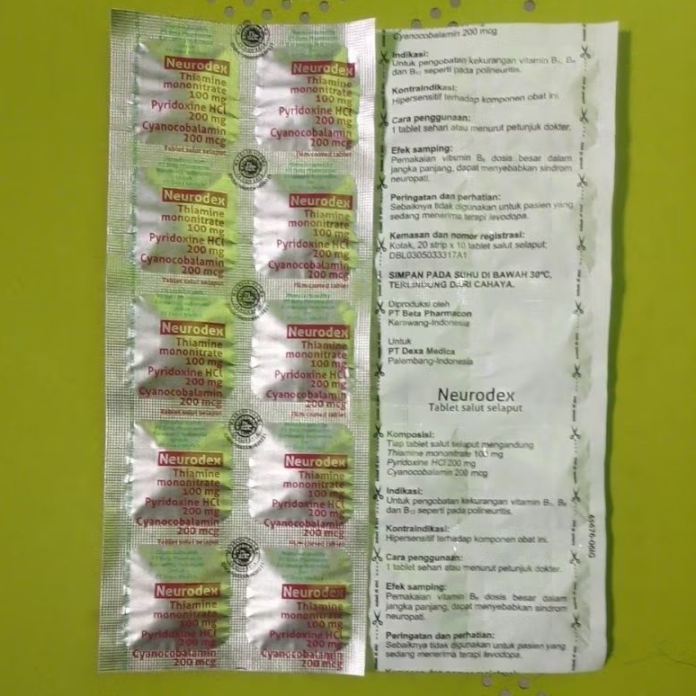 Jual NEURODEX TABLET B1 B6 B12 (Obat Kesemutan,Kram,Kaku) | Shopee ...