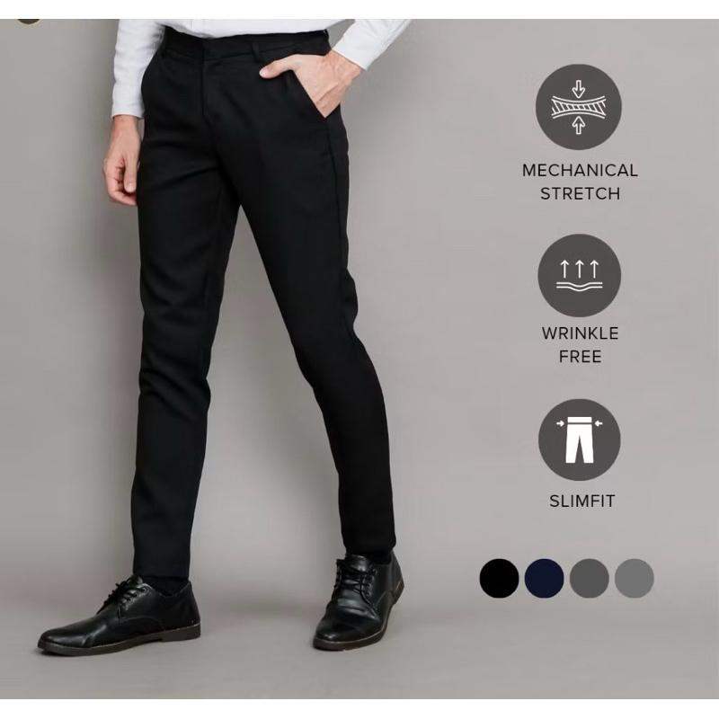 Jual WIFI SHOP - Basic Pants | Celana Bahan Formal Kerja Kantor Dasar ...