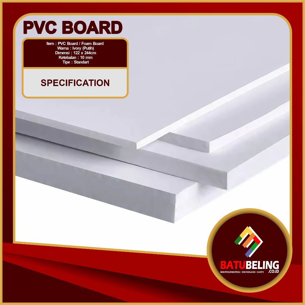 Jual PVC Board Putih 10mm Ukuran 122 x 244 cm Lembaran Triplek Kedap ...