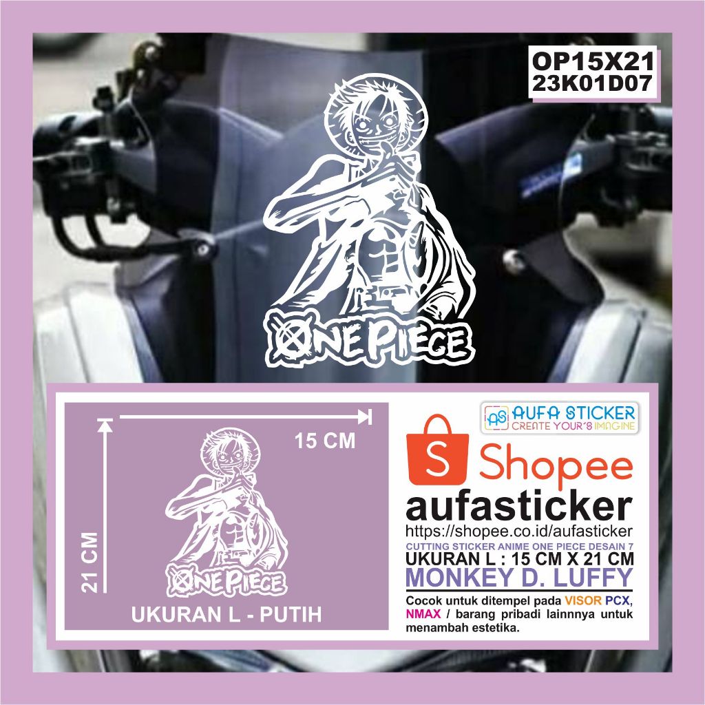 Jual STIKER MONKEY D LUFFY – cutting sticker VISOR MOTOR PCX NMAX ...