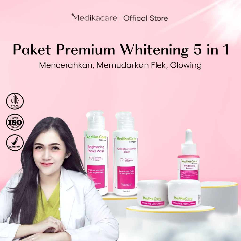 Jual Medika Care Premium Whitening Set 5 IN 1, Mencerahkan, Memudarkan ...