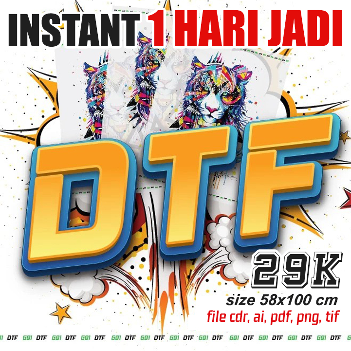 Jual Print Sablon DTF Meteran Instant Cepat 58 x 100 cm Murah PREMIUM ...