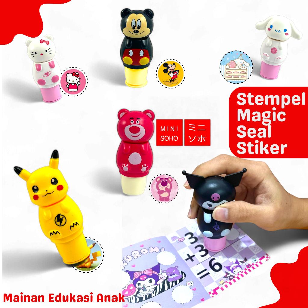 Jual Mainan Edukasi Karakter Lucu Stempel Magic Seal Stickers For Kids hadiah buku stiker kartun ...