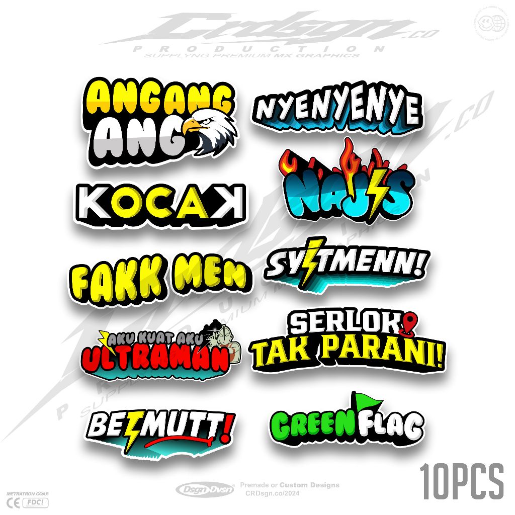 Jual STIKER PACK ISI 10 PCS STANDAR ANG ANG ANG,KOCAK,SERLOK TAK PARANI ...