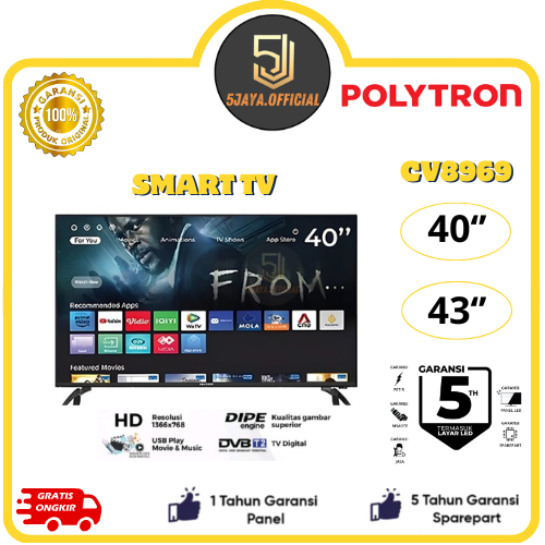 Jual TV LED Polytron Smart TV 40 Inch Polyron 43 Inch Polytron ...