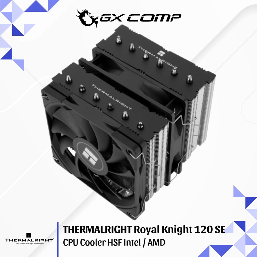 Jual THERMALRIGHT Royal Knight 120 SE Dual Tower 6 Heatpipe Slim Fan | CPU Cooler HSF Intel ...