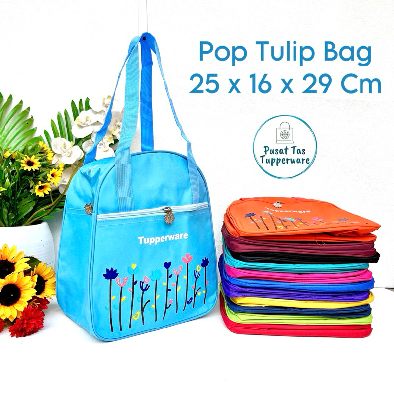 Jual Tas Pop Bunga Tulip Tupperware/Tas Bekal Tupperware (Zipper Bunga ...